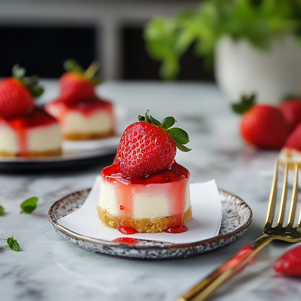Delicious Mini Strawberry Cheesecakes Recipe