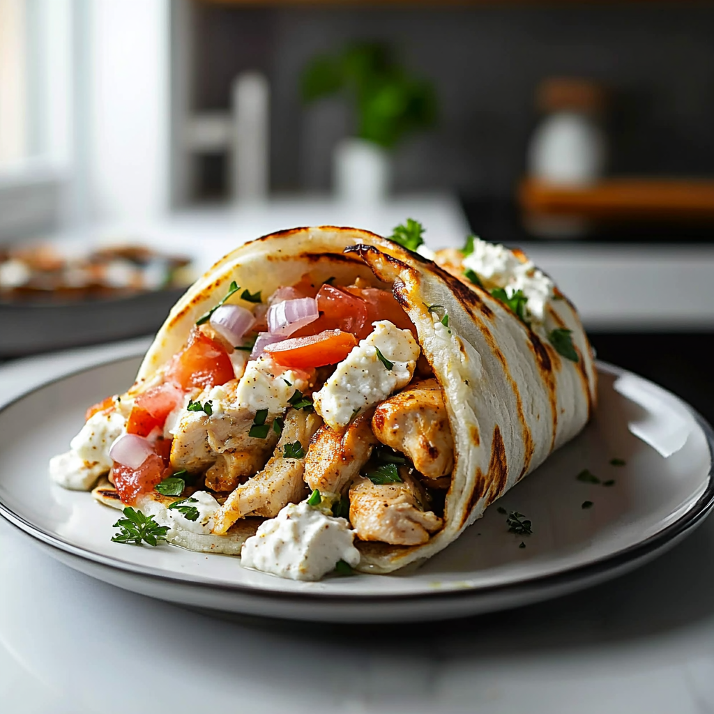 Slow Cooker Greek Chicken Gyros