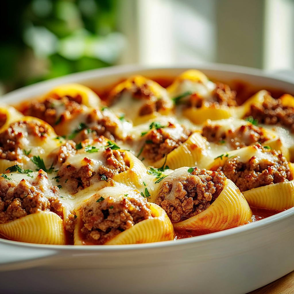 Stuffed Pasta Shells with Ground Beef