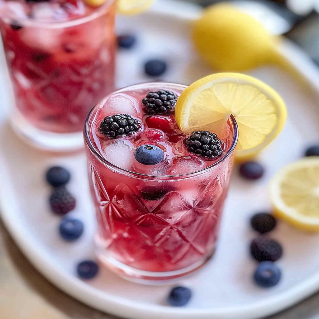 Berry Lemonade Summer Drink (Non-Alcoholic Sparkling)