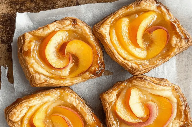 Mini Peach Tarts with Puff Pastry