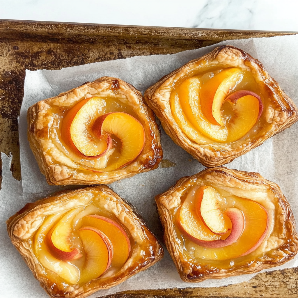 Mini Peach Tarts with Puff Pastry