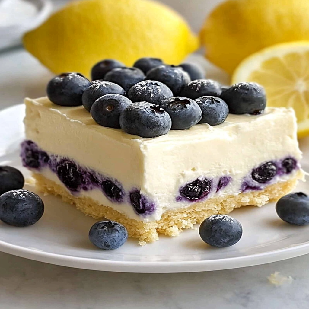 No Bake Lemon Blueberry Dessert