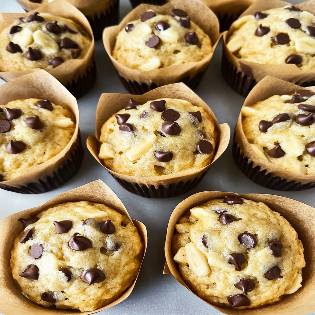 Back-to-school banana chocolate chip muffins