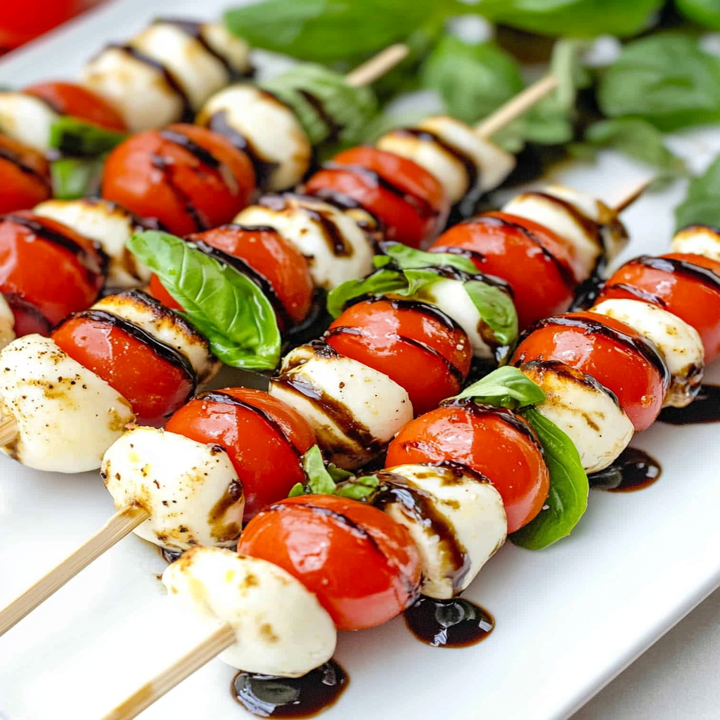 Caprese Skewers with Balsamic Drizzle