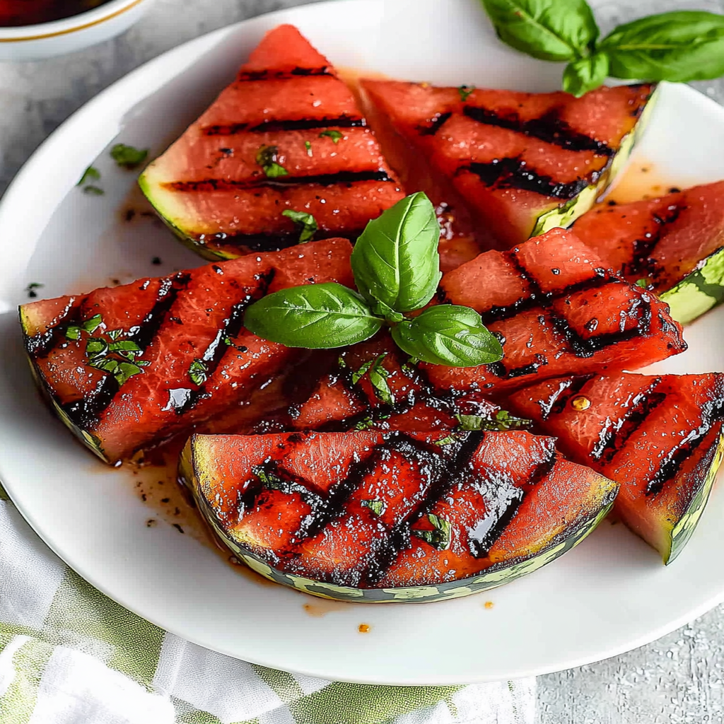 Grilled Watermelon Steaks with Balsamic Glaze