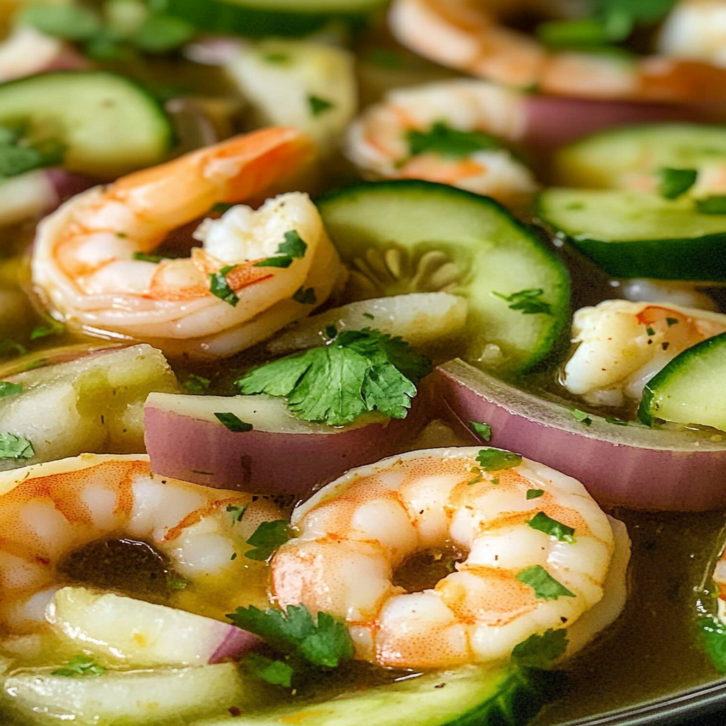 Agua Chile with Shrimp and Cucumber