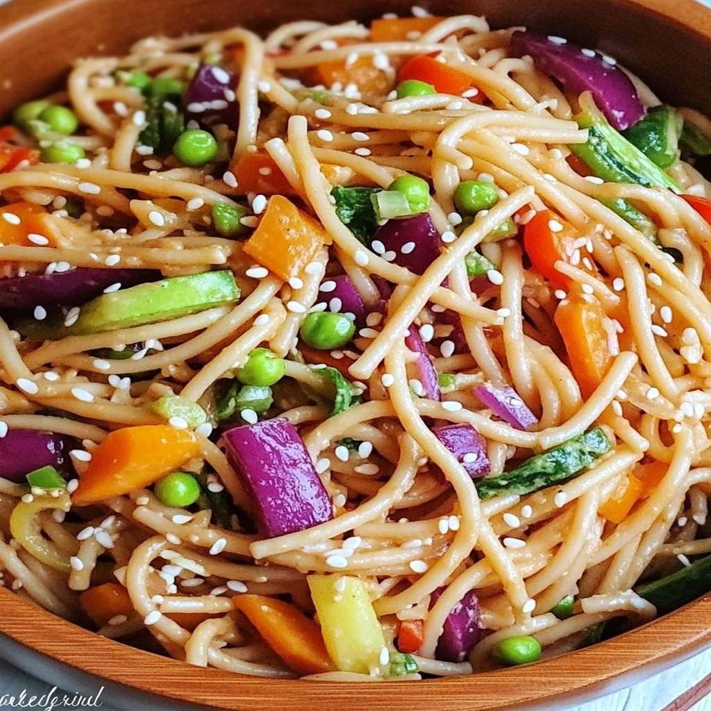 Asian Sesame Pasta Salad with Veggies