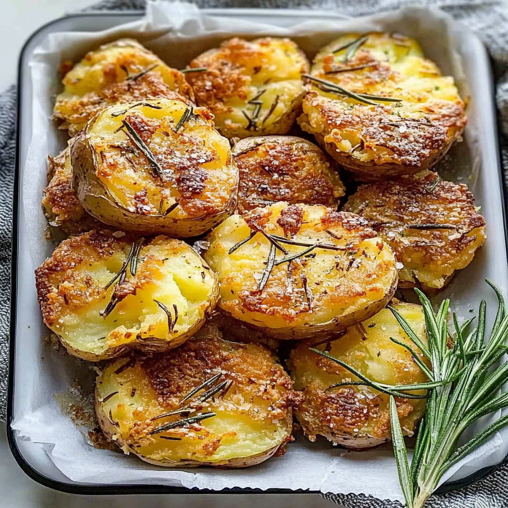 Crispy Rosemary Garlic Smashed Potatoes