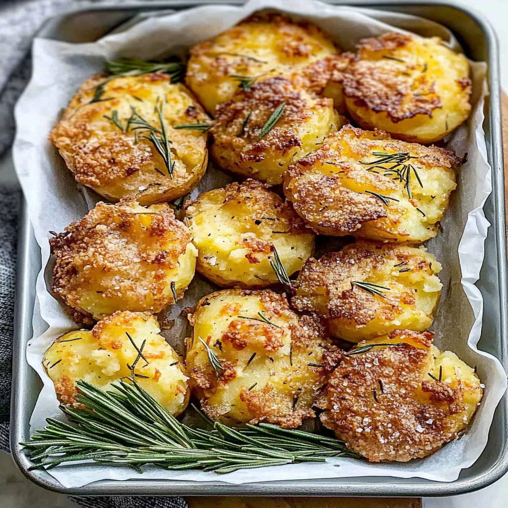 Crispy Rosemary Garlic Smashed Potatoes
