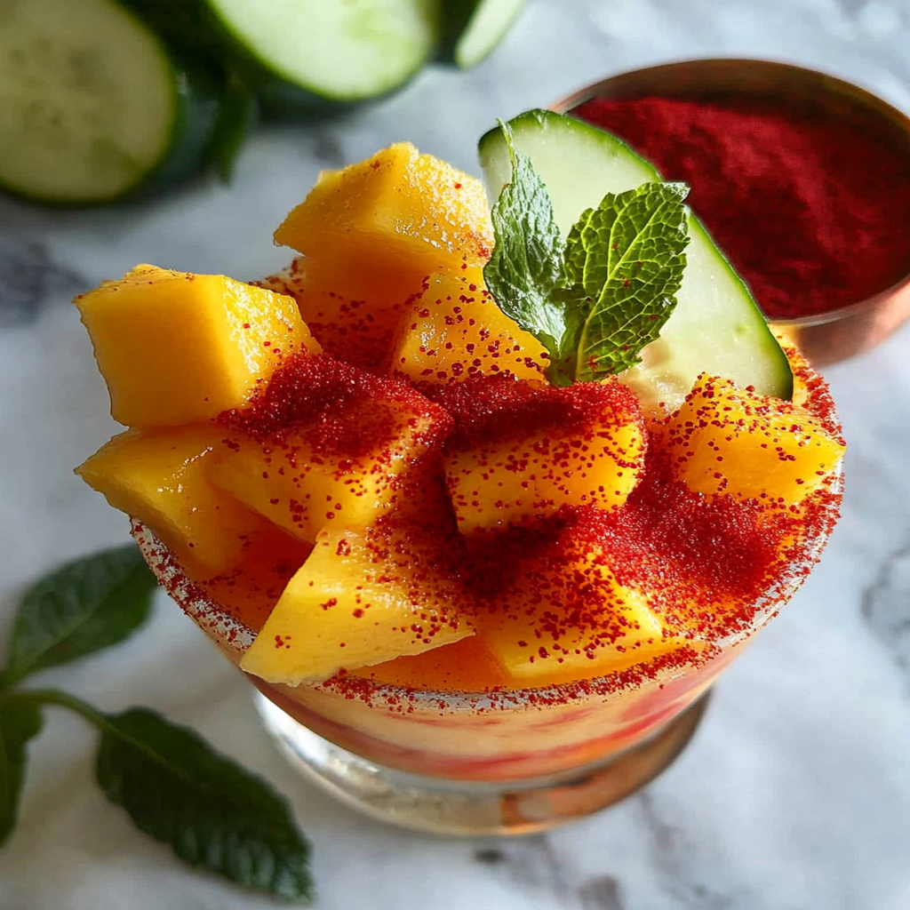 Cucumber and Mango Chamoy Cups