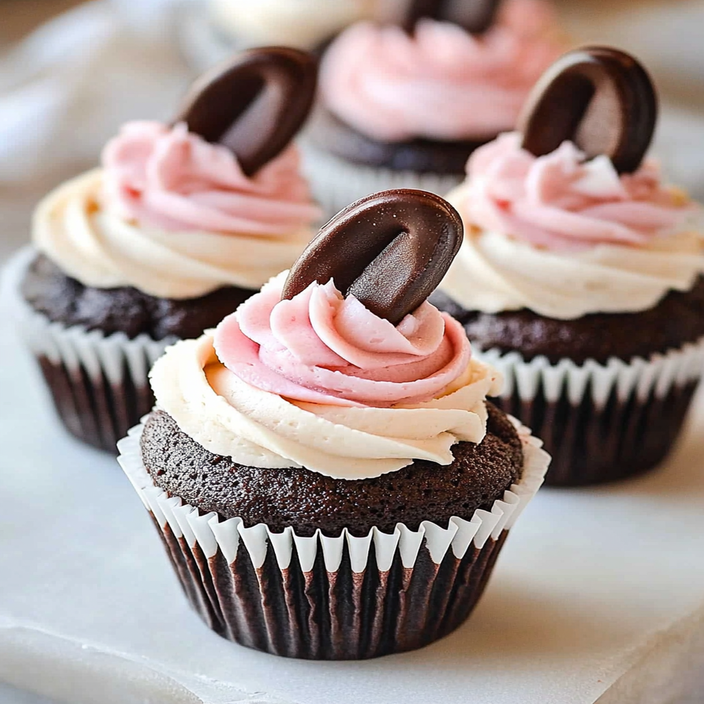 Neapolitan Cupcakes with Tri-Color Swirl