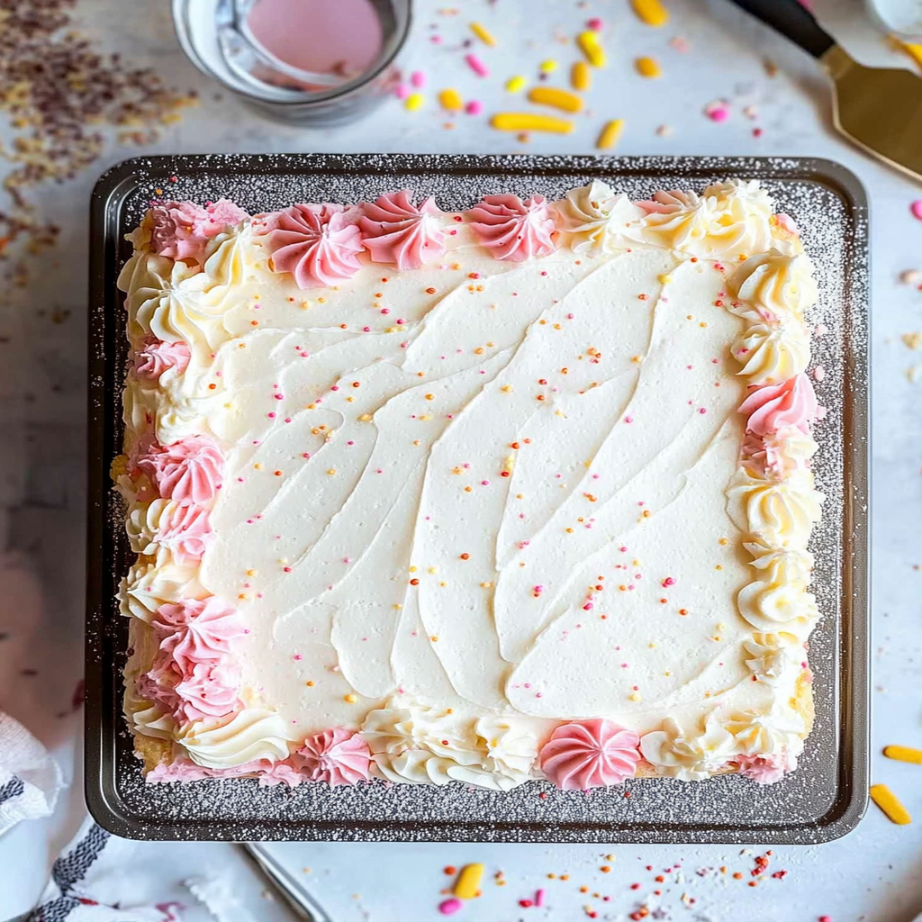 Neapolitan Sheet Cake with Buttercream