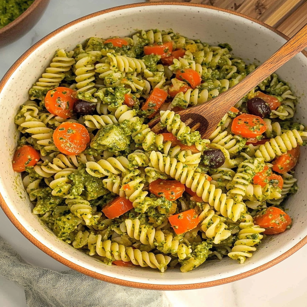 Pasta Salad with Pesto for Lunch Boxes