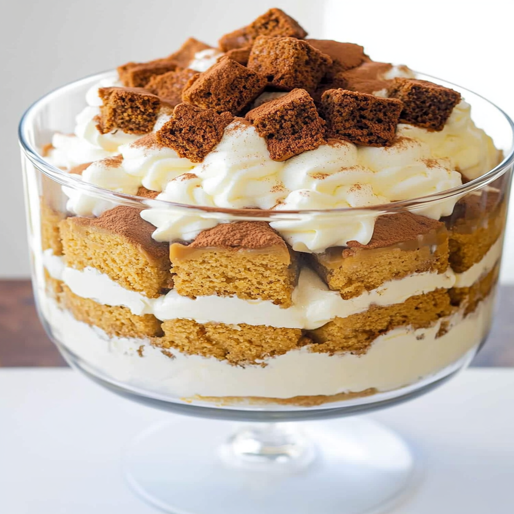 Pumpkin Spice Cake Trifle with Whipped Layers