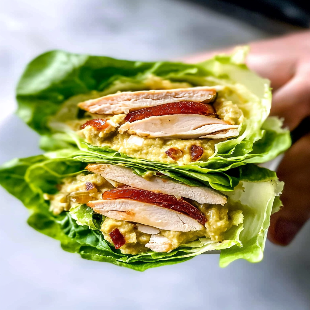 Turkey and Hummus Lettuce Wraps