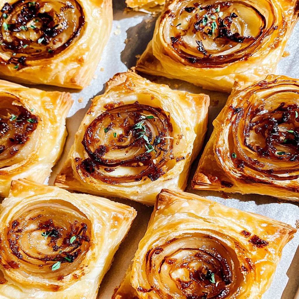Brie and Caramelized Onions Puff Pastry Bites