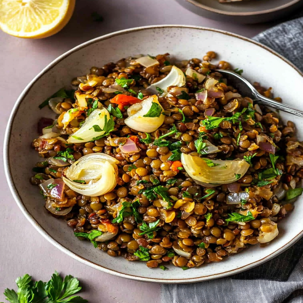 Caramelized Onions and Lentil Salad