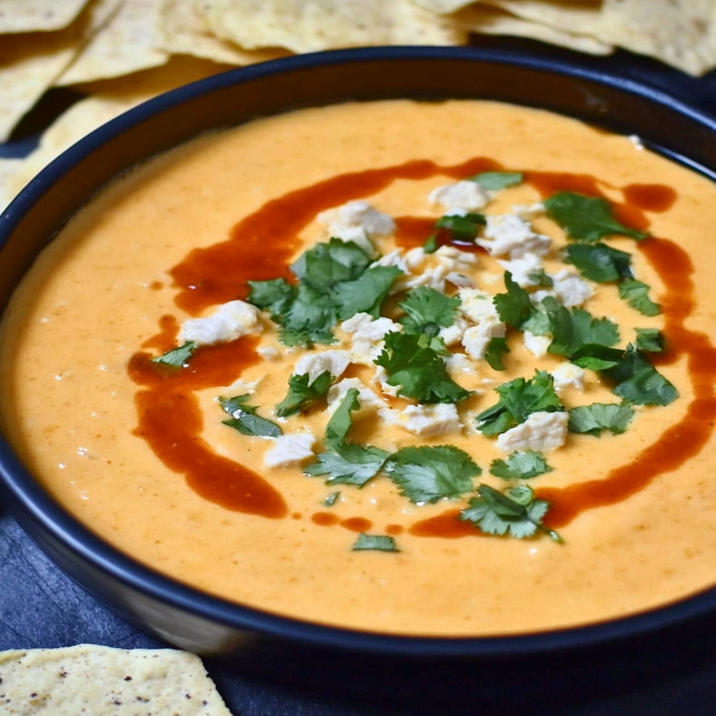 Buffalo Chicken Queso Dip