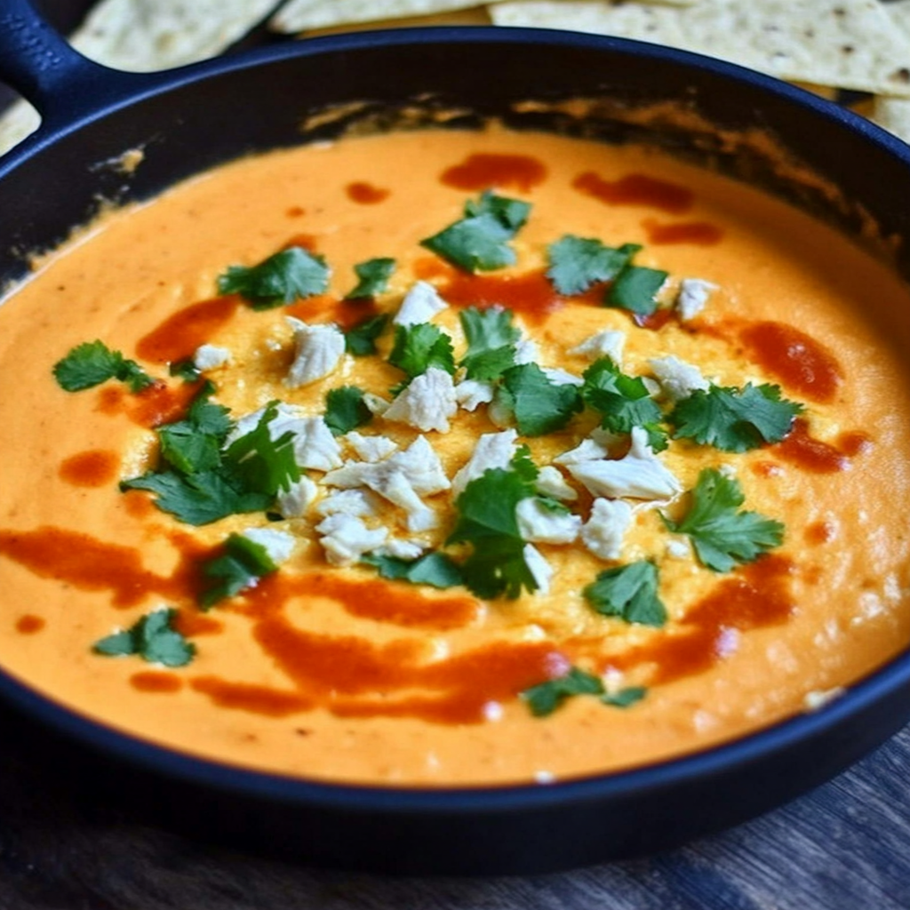 Buffalo Chicken Queso Dip