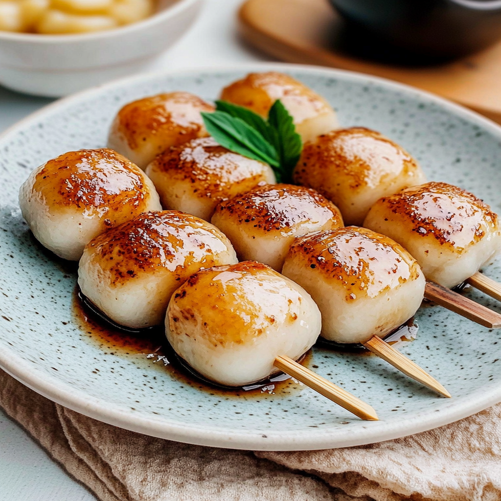 Tofu Mitarashi Dango Sweet Rice Dumplings