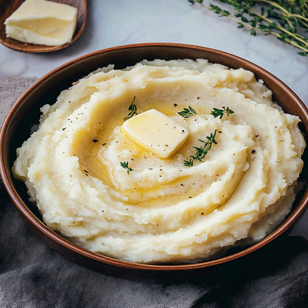 Classic Mashed Potatoes with Butter, Milk, and Sour Cream