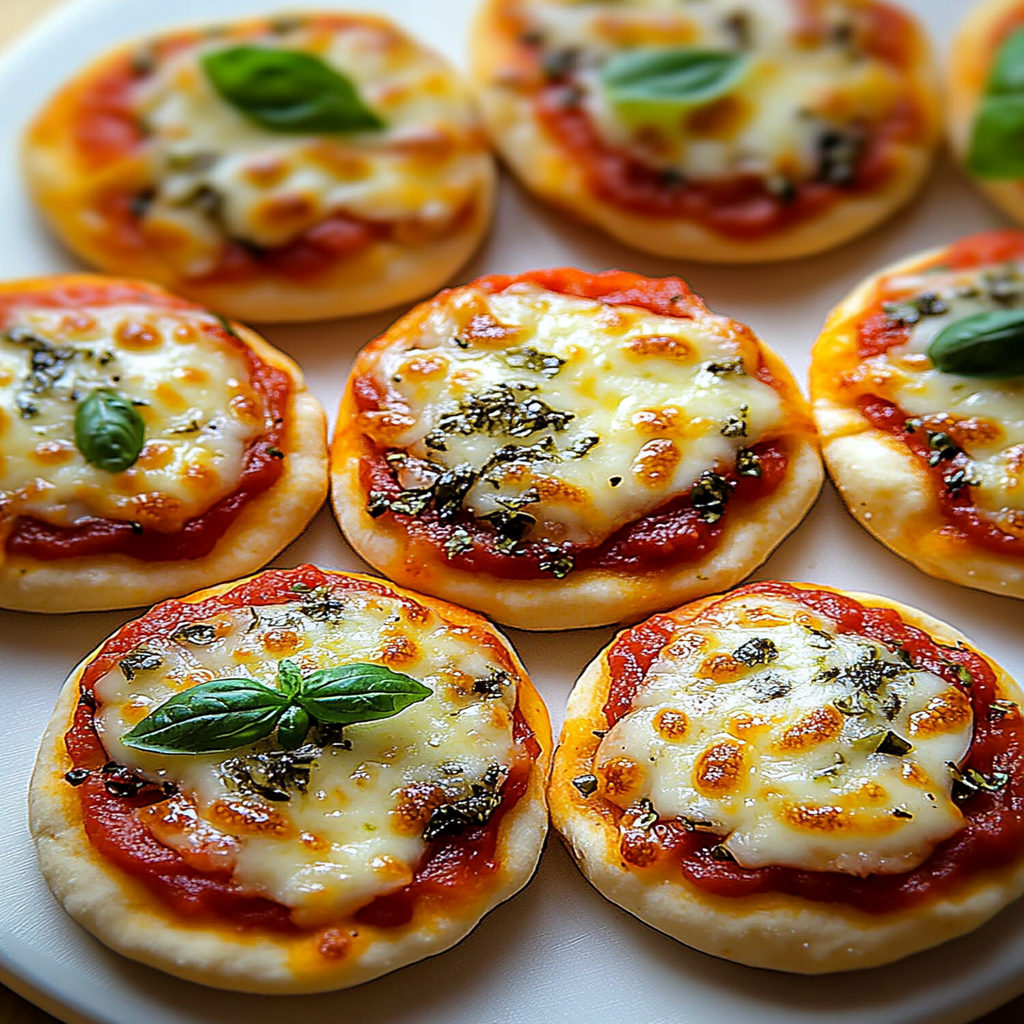 Mini Flatbread Pizzas with Mozzarella