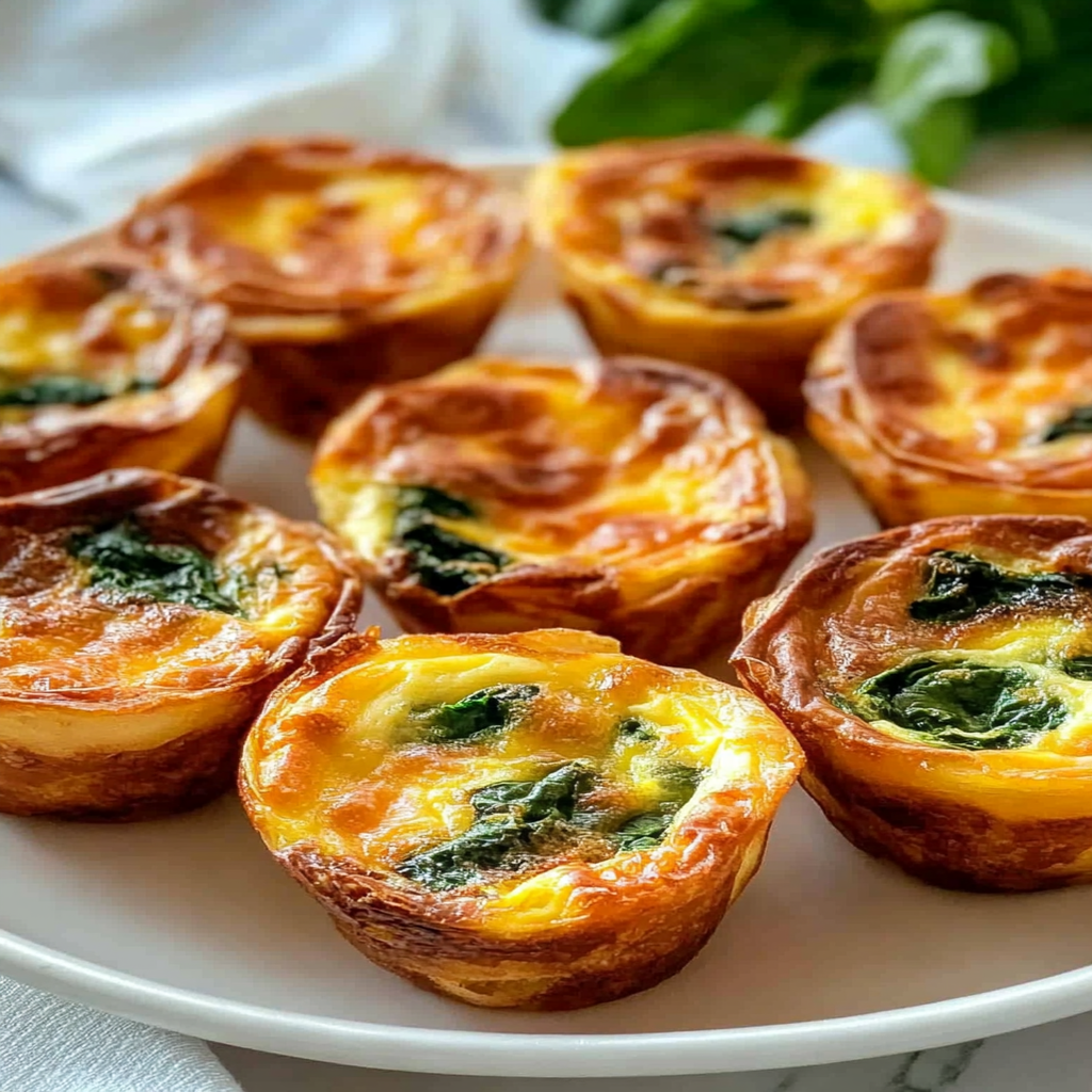 Mini Quiches with Spinach and Cheese