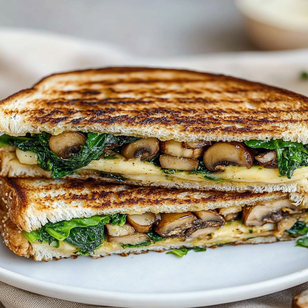 Vegan Mushroom and Spinach Panini