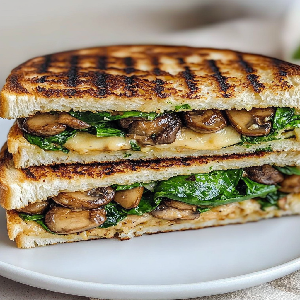 Vegan Mushroom and Spinach Panini