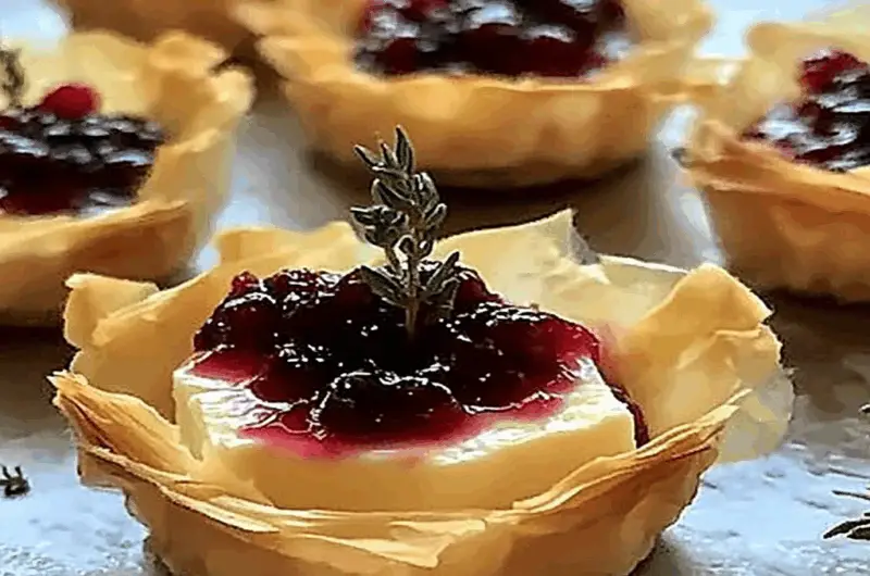 Brie and Cranberry Filo Baskets