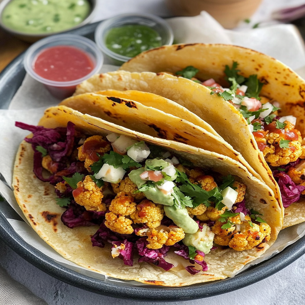 Spicy Maple Glazed Cauliflower Tacos