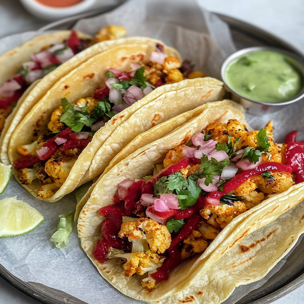 Spicy Maple Glazed Cauliflower Tacos