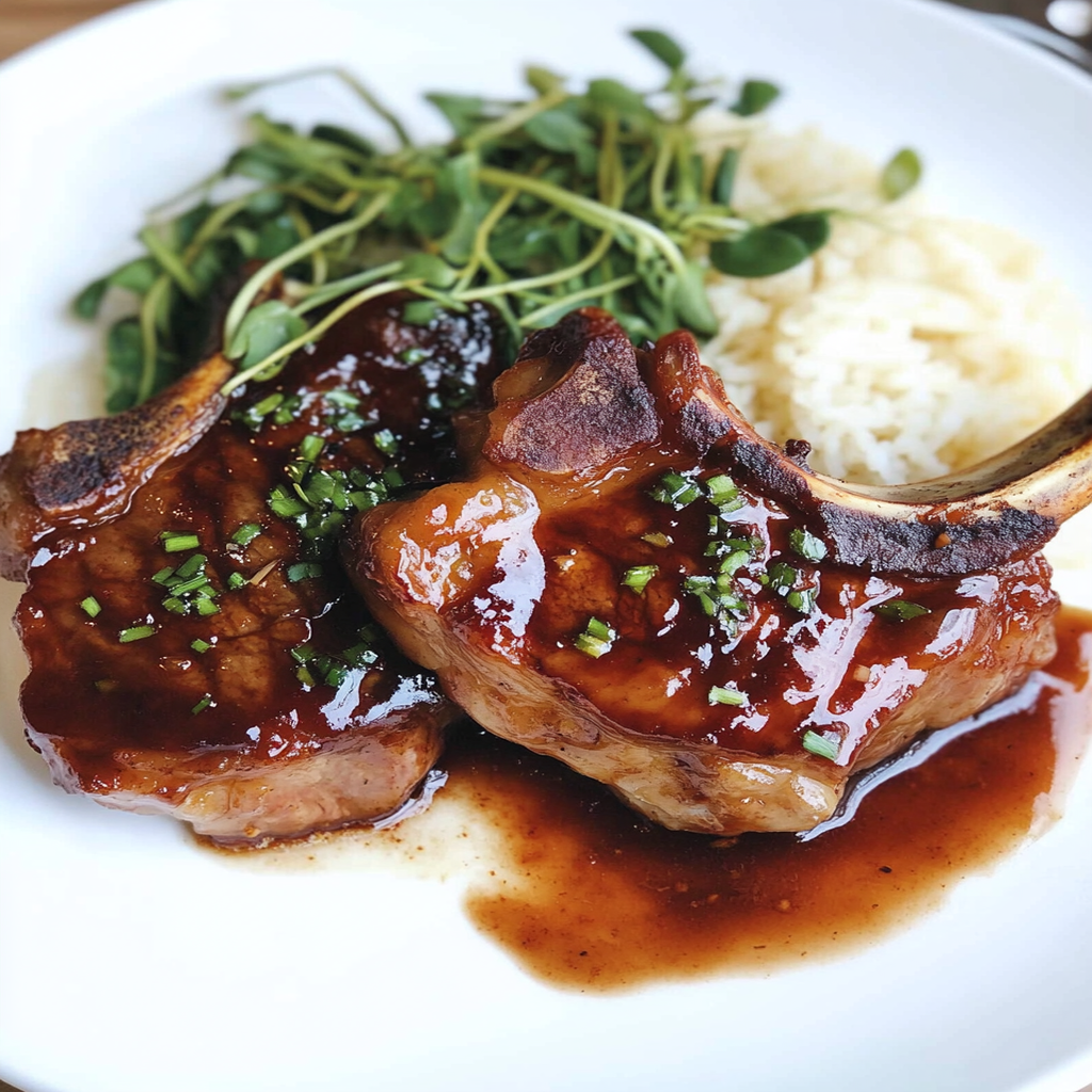 Bourbon Glazed Beef Chop