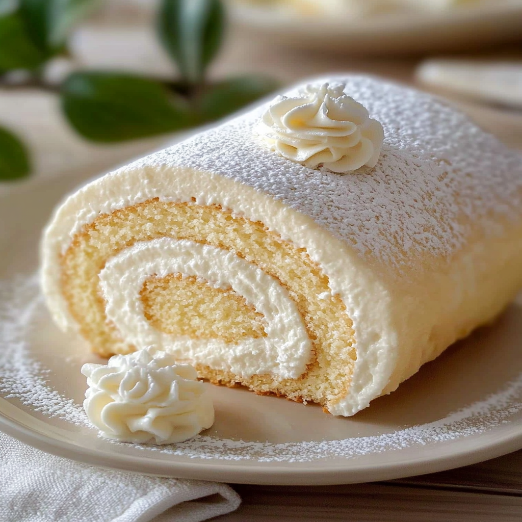Classic Vanilla Cream Roll Cake