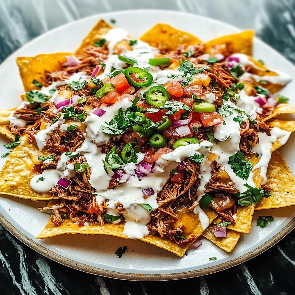 Loaded Pulled Beef Nachos