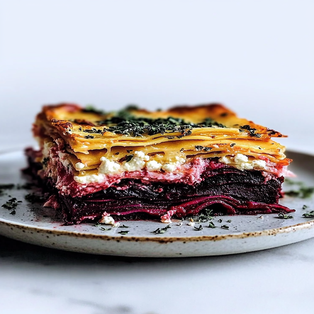 Roasted Beet and Goat Cheese Lasagna